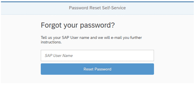Self-service SAP password reset - How to easily change password on SAP